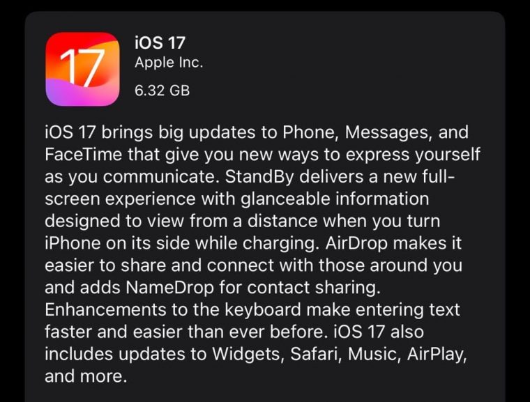 Вышла iOS 17 Release Candidate для разработчиков